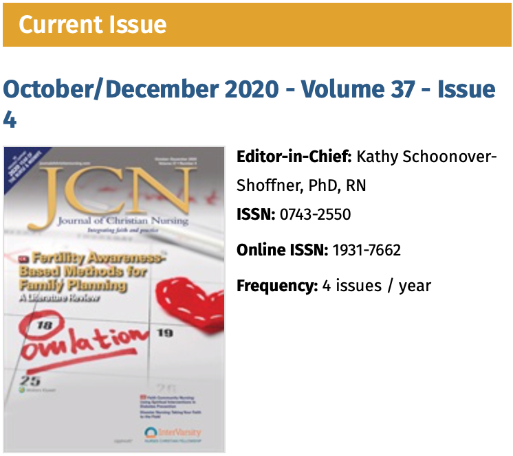 JCN eTOC | Nurses Christian Fellowship